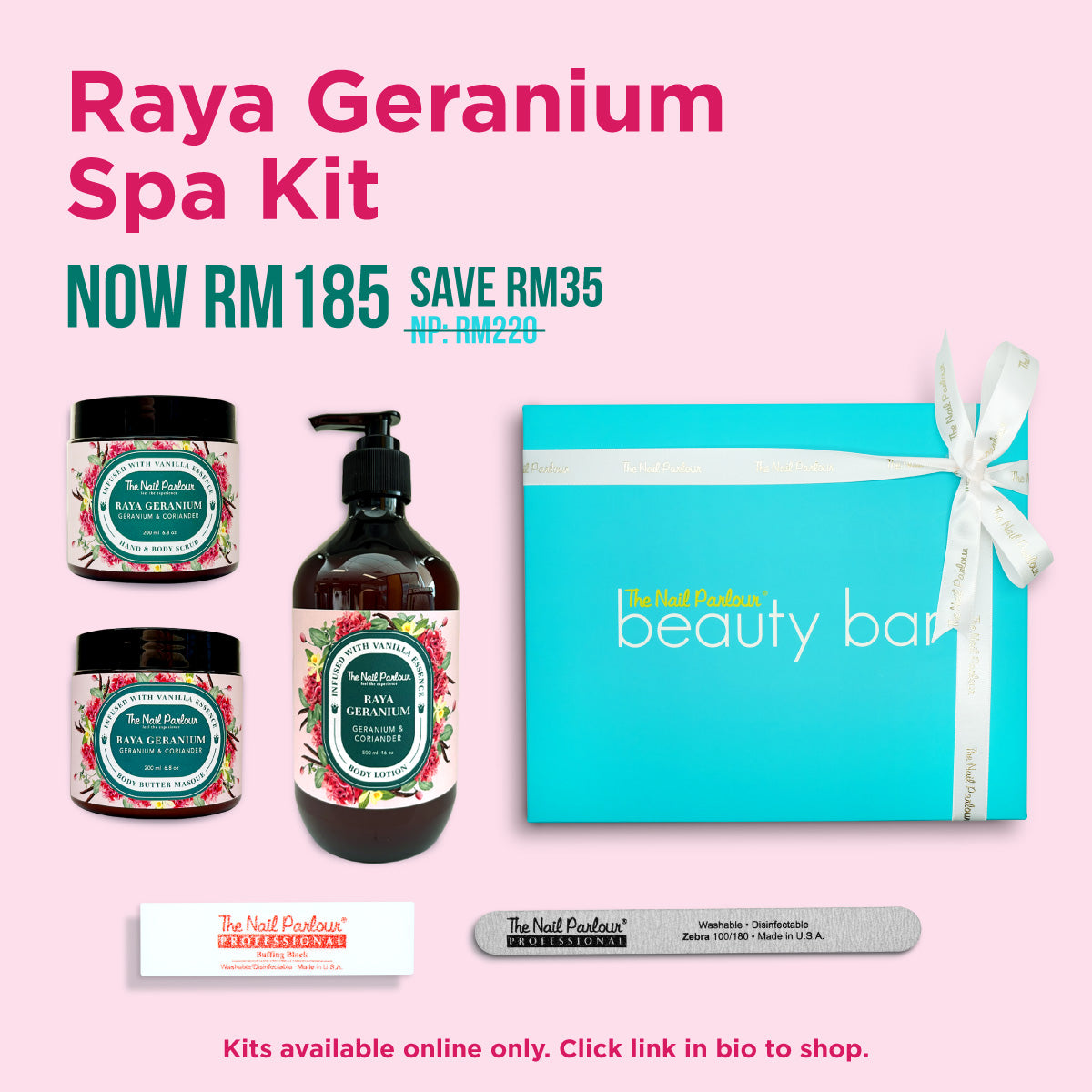 Raya Geranium Mani Pedi Spa Kit – The Nail Parlour